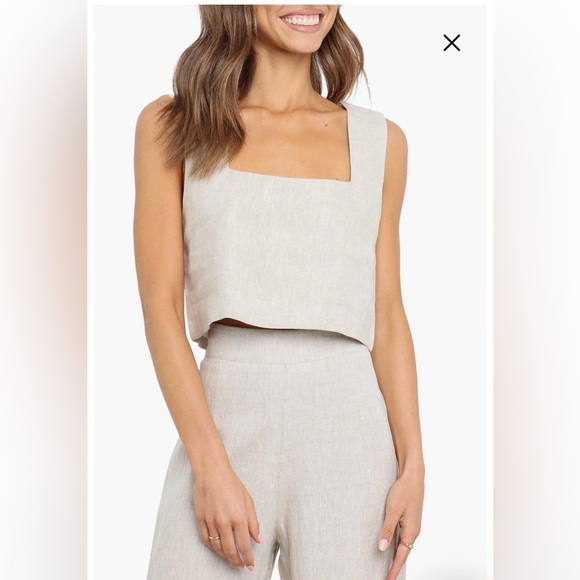 Petal & Pup | Tops | Nwot Petal Pup Devlin Linen Crop Tank Beige Size 8 ...